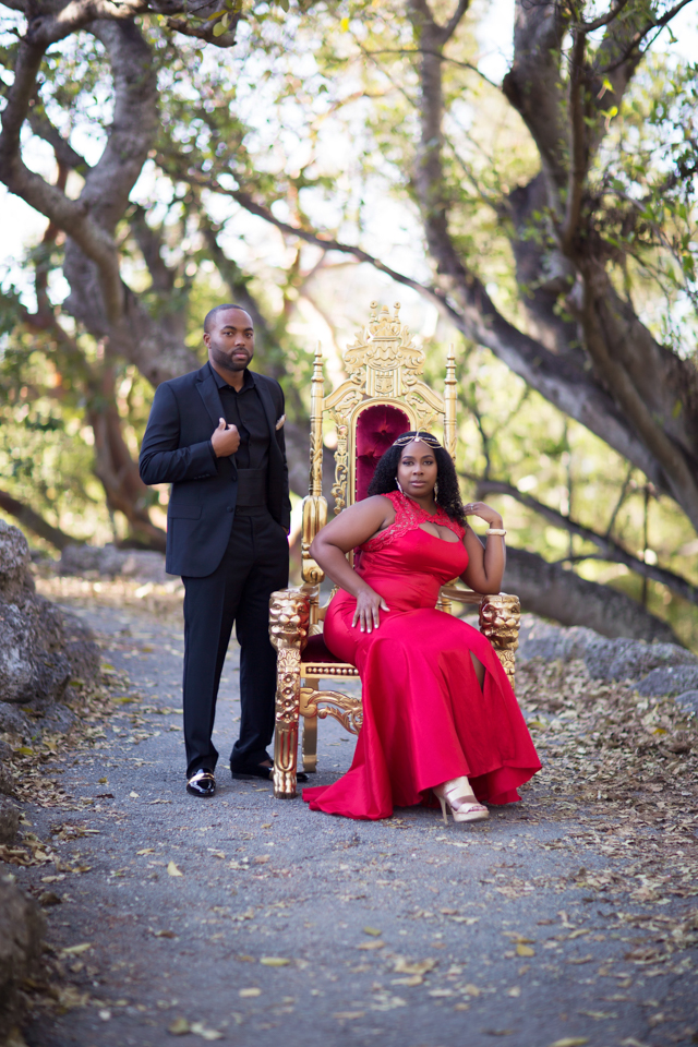 "Black Royalty" Themed Engagement Session in Miami: Katrina + Terray ...