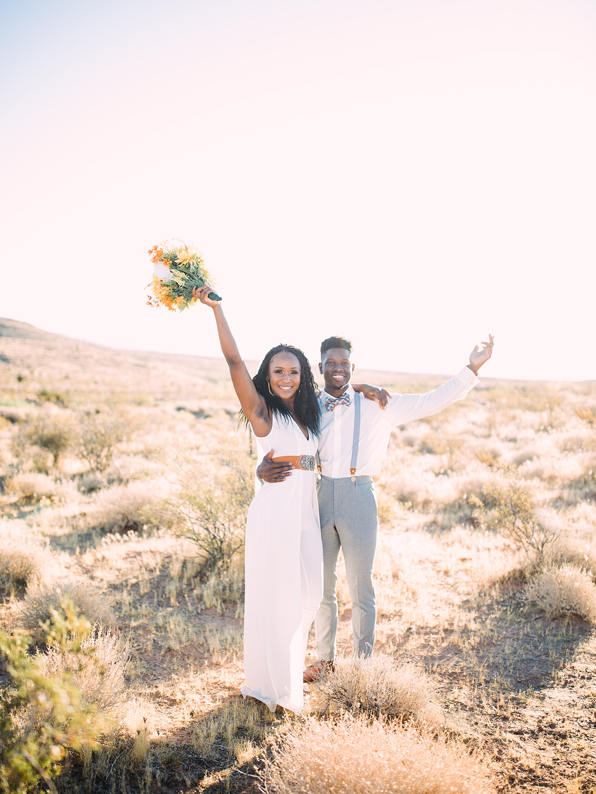 Sunrise Desert Elopement in Las Vegas - Munaluchi Bride